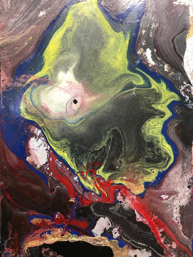 Week 12: Spray Paint Marbling & Mixed Media Drawings – Cry The Bird